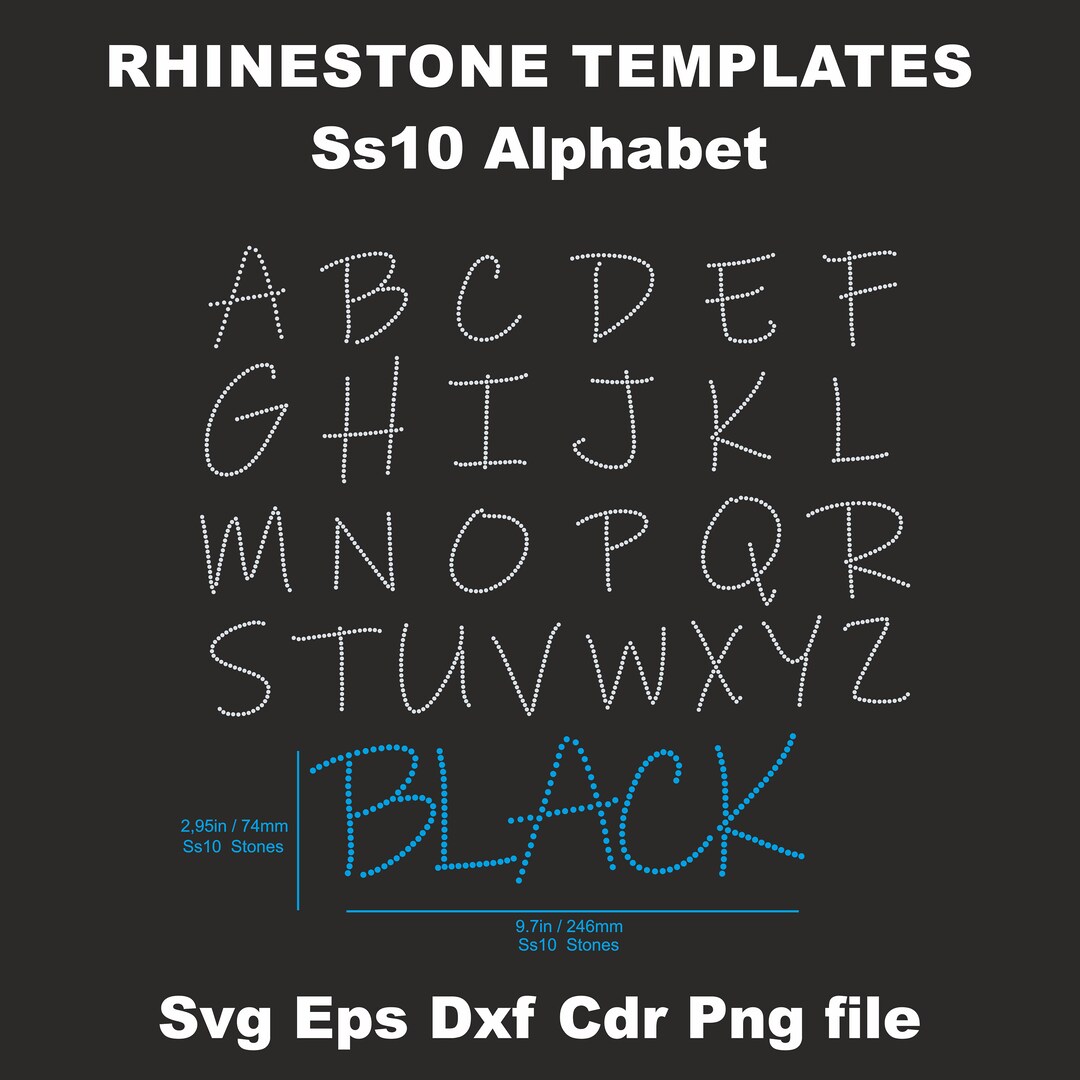 Rhinestone Alphabet Handwriting Template Svg Rhinestone Script Font ...