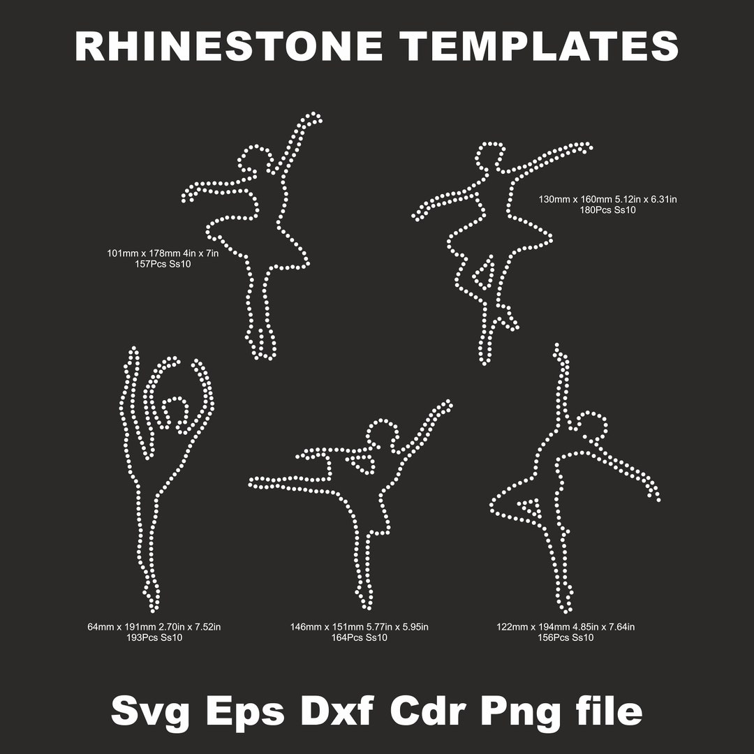 Ballet Dance Poses Rhinestone Template SVG Ss10,dancer Template ...