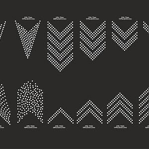 22 Cheer Bow Rhinestone Templates, Ss10 and Ss6 Size Rhinestones, V ...