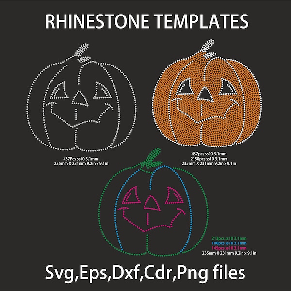 Rhinestone Pumpkin Svg - Etsy