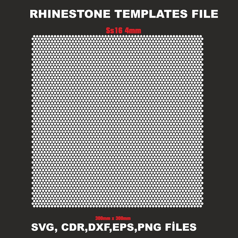 Rhinestone Sheet 3 Set Random Templates 30cm 12x12,ss6, Ss10, Ss16 ...