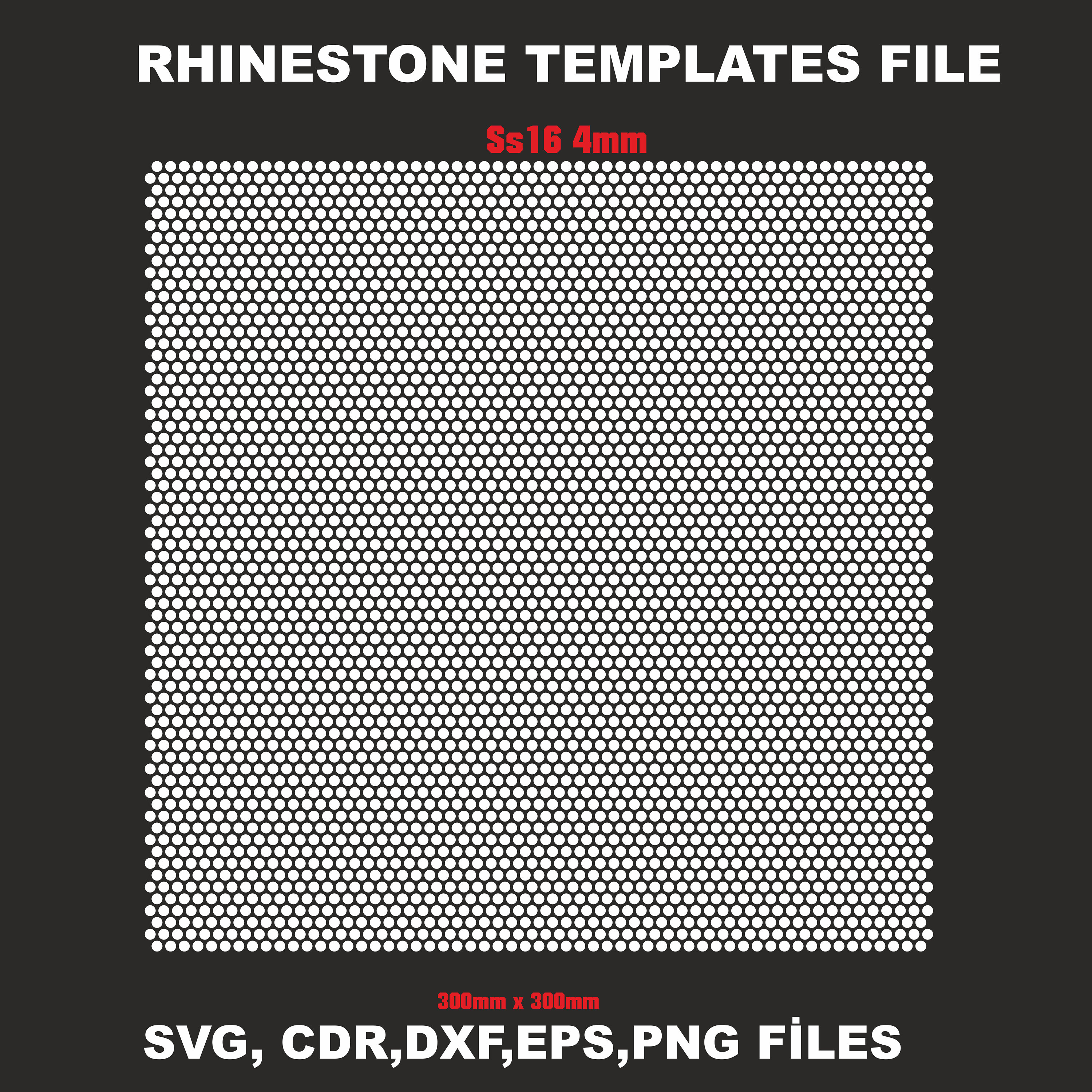 Rhinestone Sheet 3 Set Random Templates 30cm 12x12,ss6, Ss10, Ss16 ...