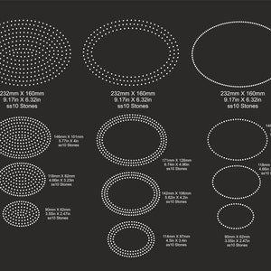 Rhinestone Oval Ellipse Bundle Template,oval Ellipse Rhinestone, Ss10 ...