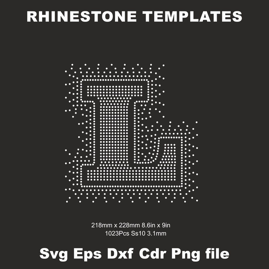 Rhinestone Letter L Template 9inch SS10 SVG Cut File ,alphabet L ...