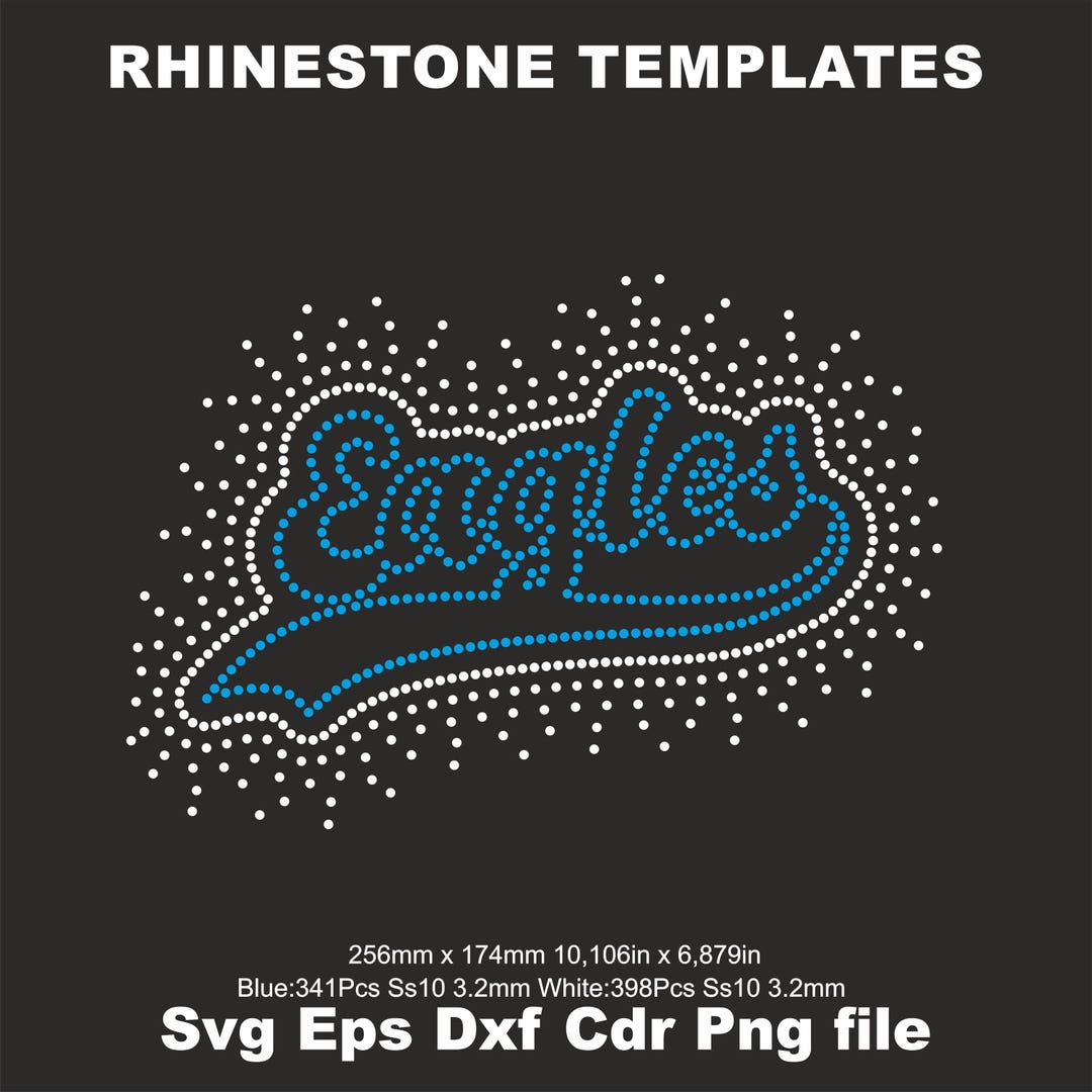 Eagles Scattered Rhinestone Template Svg Eagles Iron on Transfer Ss10 ...
