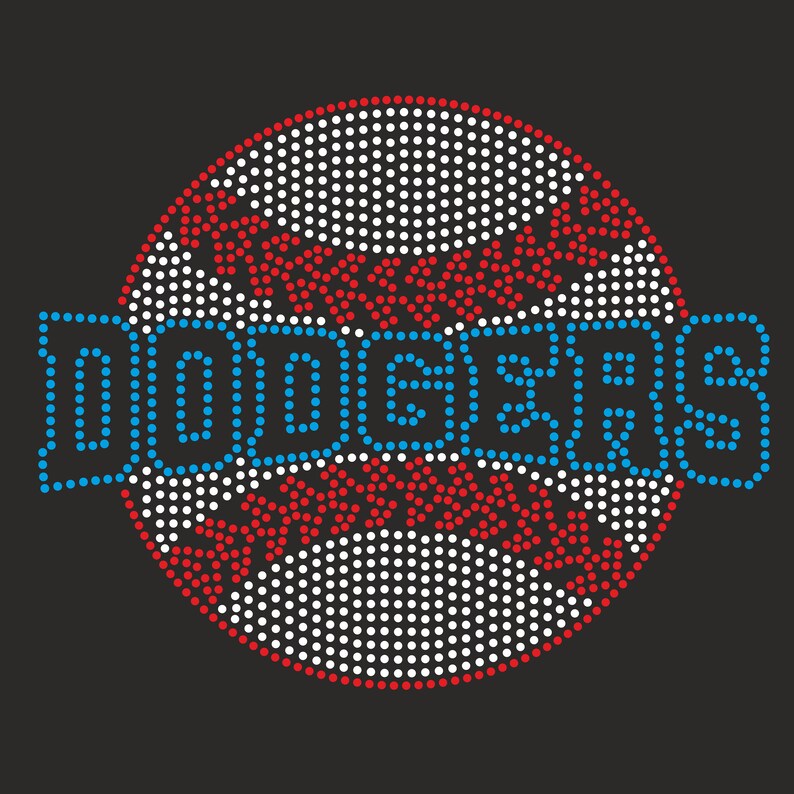 Dodgers Rhinestone Template,svg La Ss10 Rhinestone Template,cheer ...