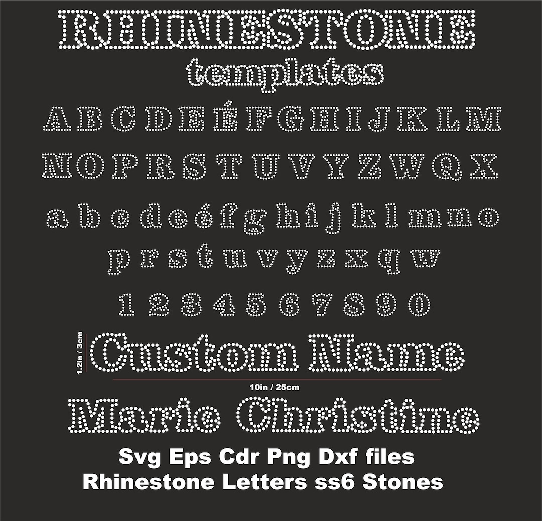 Rhinestone Alphabet Template 1in ,name Rhinestone,letters Rhinestone ...