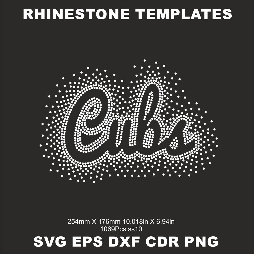 Cubs Scatter Rhinestone Template,svg Cubs Ss10 Rhinestone Template ...