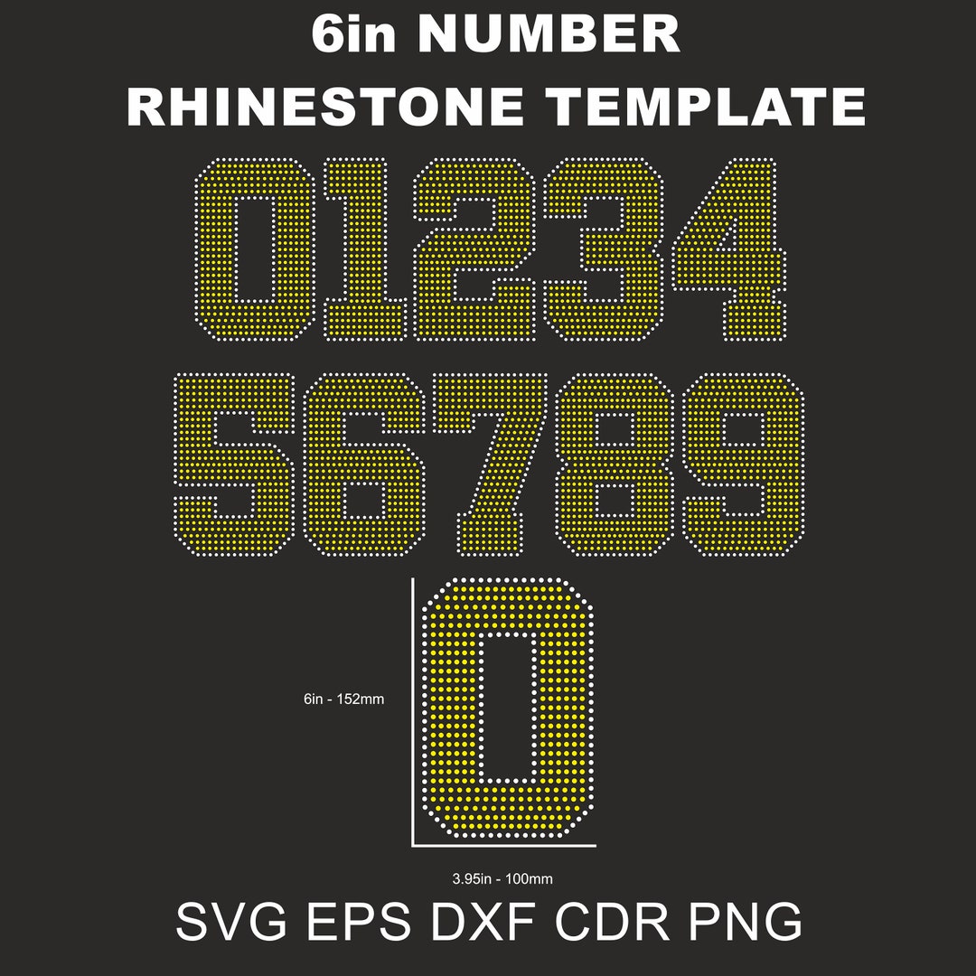 6inch Number Rhinestone Templates Sport Big ,college Number,cheer ...