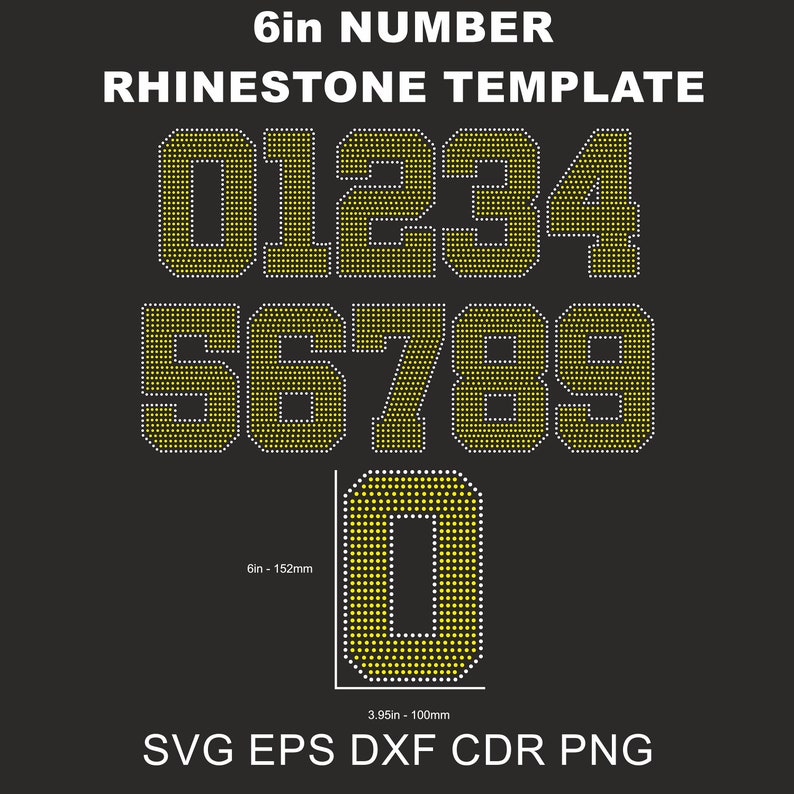 6inch Number Rhinestone Templates Sport Big ,college Number,cheer ...
