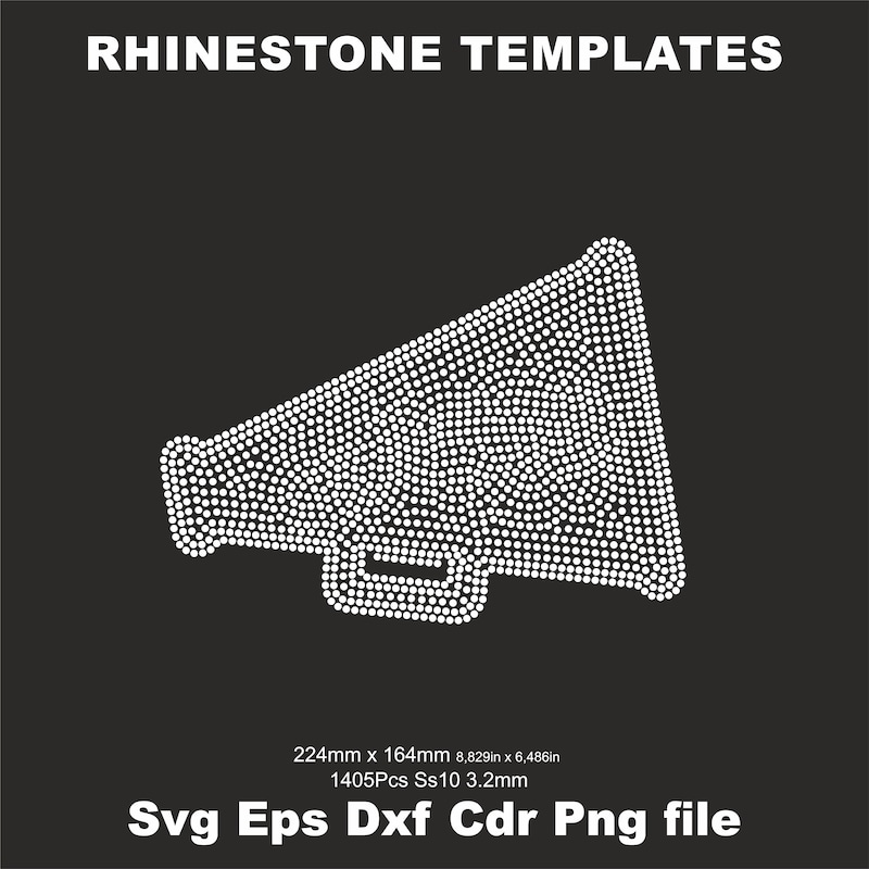 Rhinestone Template Megaphone - Etsy
