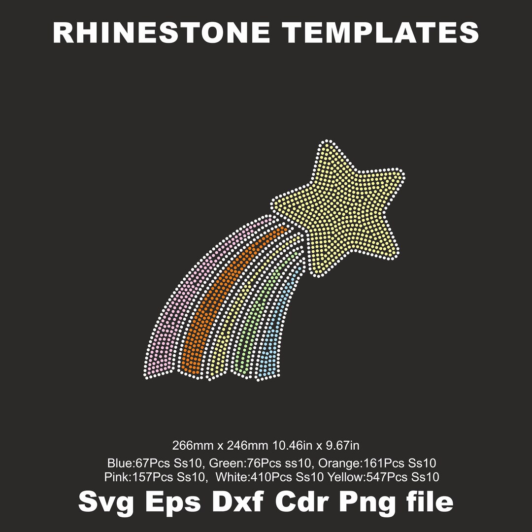 Pride Rhinestone Templates Ss10 Svg,rainbow Star Colorful Rhinestone ...