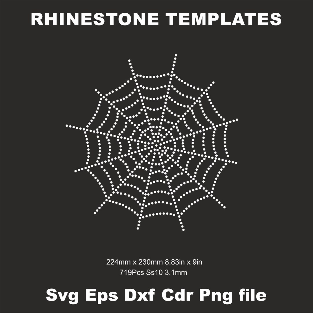 Spider Web Rhinestone Templates Svg Ss10,spider,rhinestone Cobweb ...