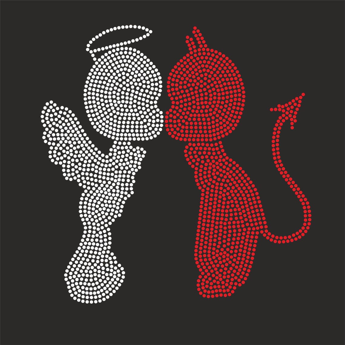 Angel Devil Love Valentine S Day Rhinestone Template, Love T Shirt ...