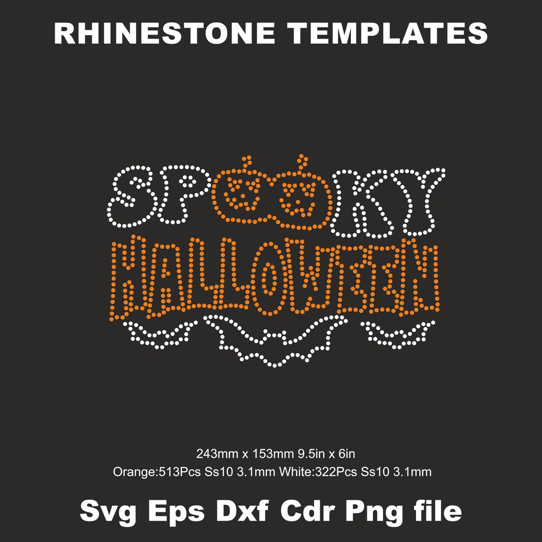 Spooky Halloween Rhinestone Templates Svg Ss10,rhinestone Spooky,cricut ...