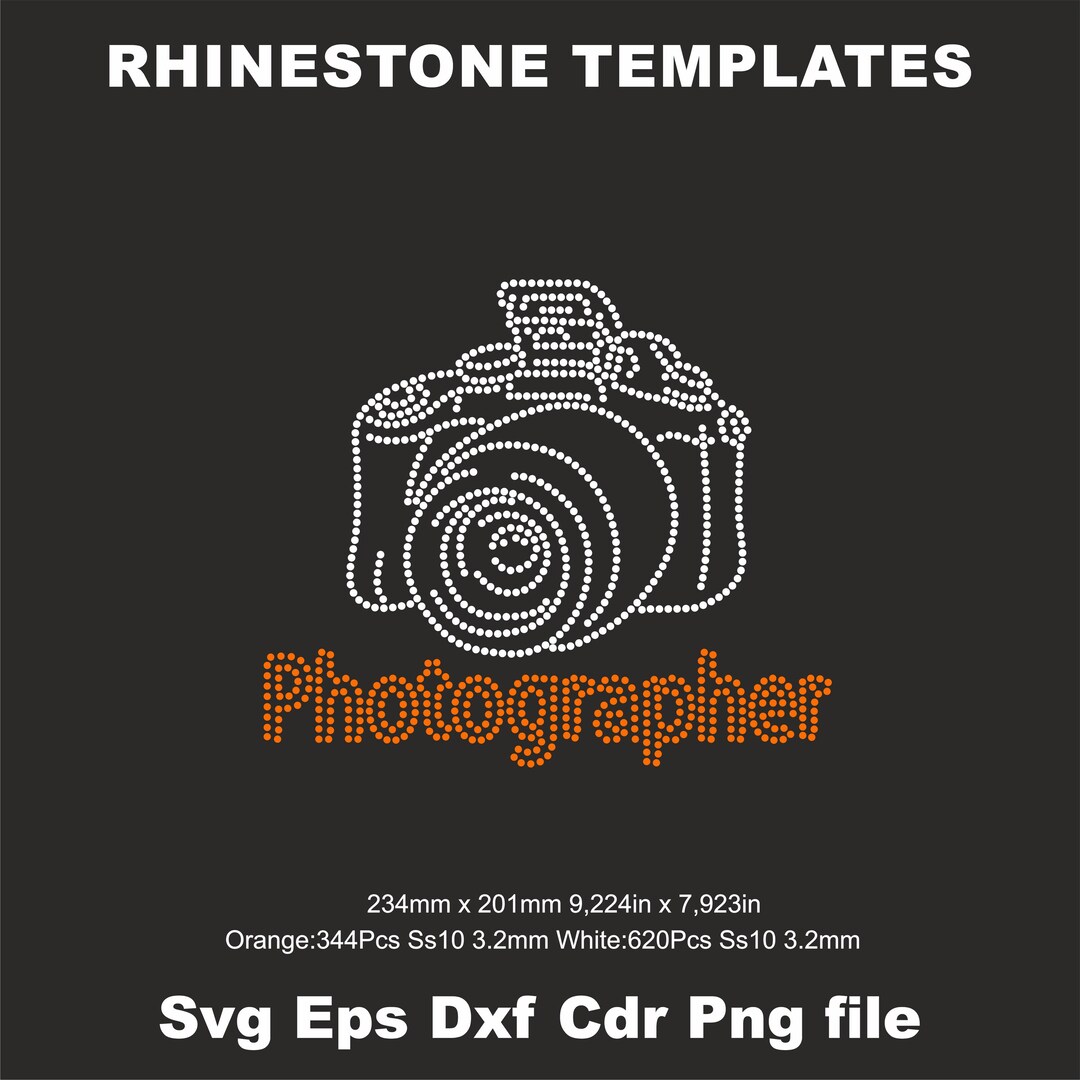 Photographer Rhinestone Template Ss10 Svg ,camera Rhinestone Camera ...