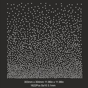 Rhinestone Scattered Pattern Ss10, Rhinestone Sheet 30cm 12inx12in Ss10 ...