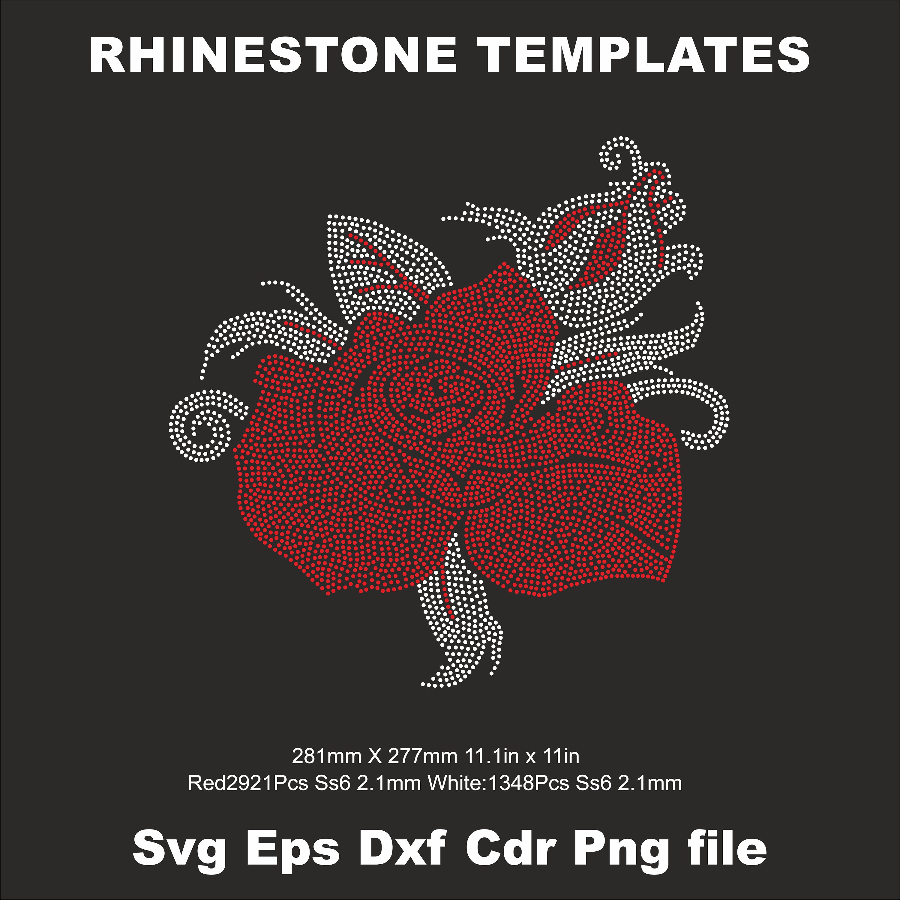 Big Rose Rhinestone Template Ss6 Svg - Flowers Rhinestone - Rose ...