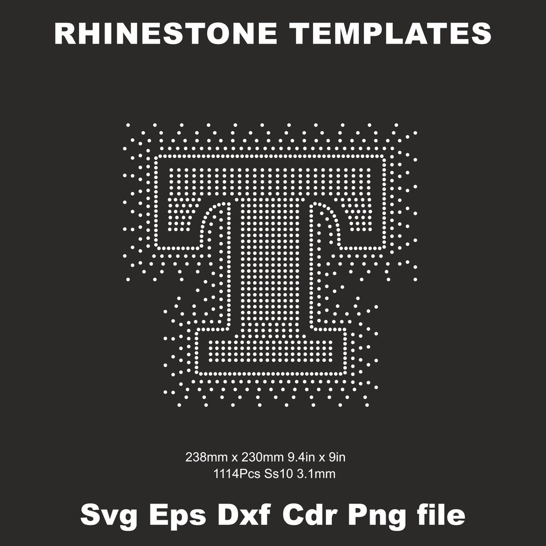 Letter T Rhinestone Template 9inch SS10 Woman Shirts Svg Cut File ...