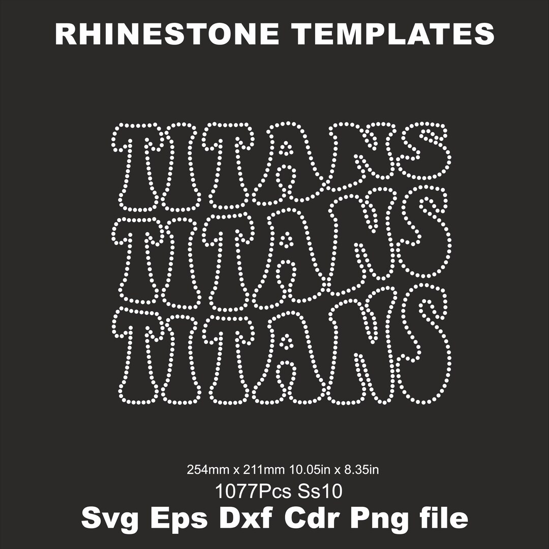 Titans Football Rhinestone Template Svg Cut File Titans Ss10 Rhinestone ...