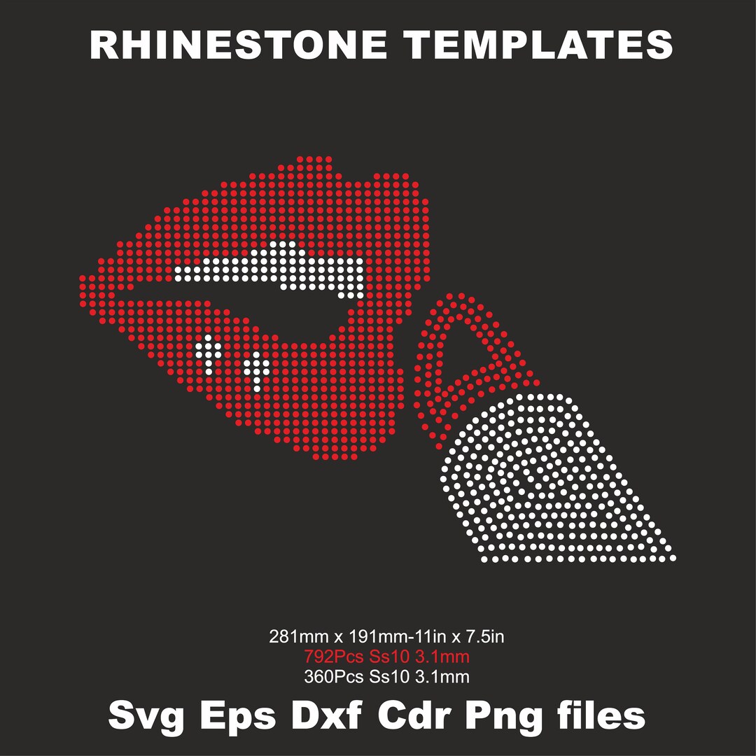 Rhinestone Lips Template Lipstick,rhinestone Makeup,rhinestone Woman ...