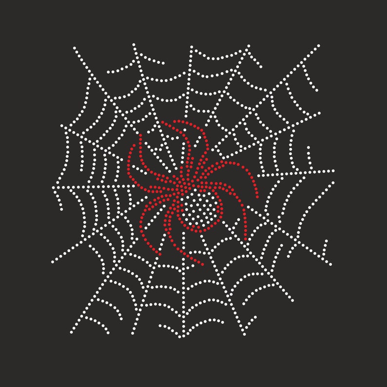 Spider Web Rhinestone Svg Halloween SS10 Template Spider Iron on ...