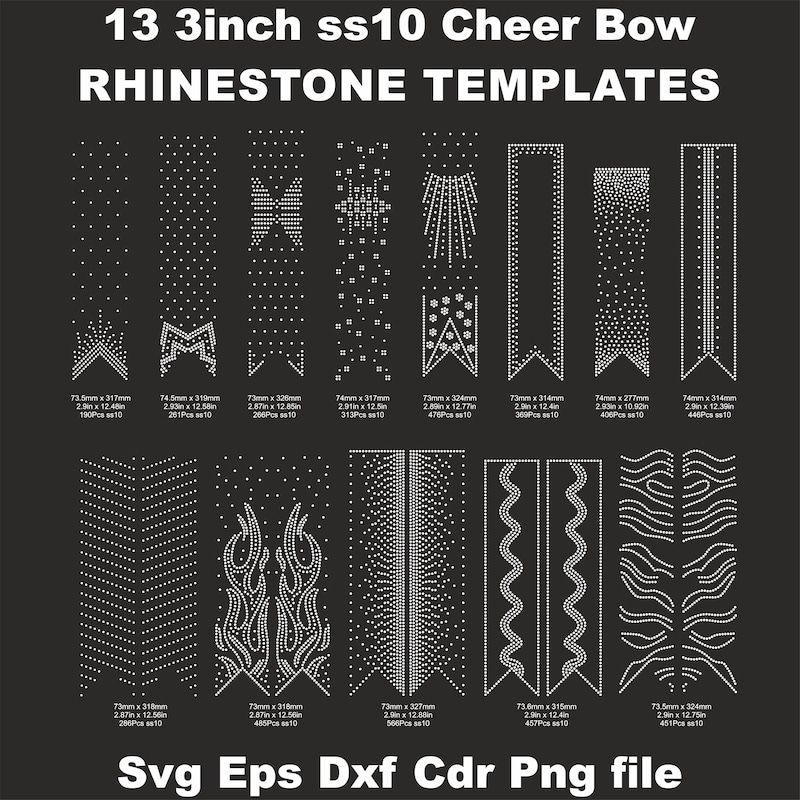 Bow Templates Rhinestones - Etsy UK
