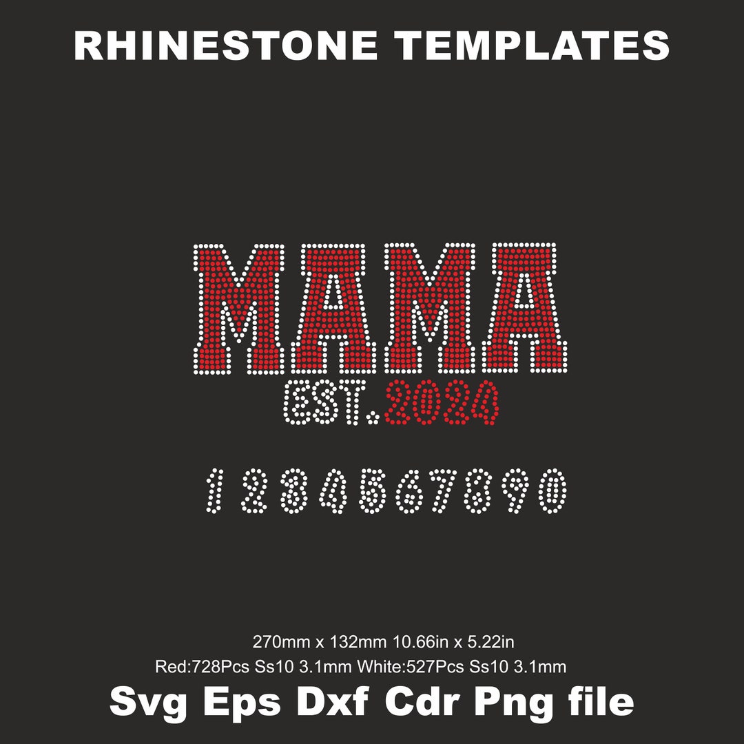 MAMA Birthday Date Rhinestone Template Svg,rhinestone Mom Date,mother ...