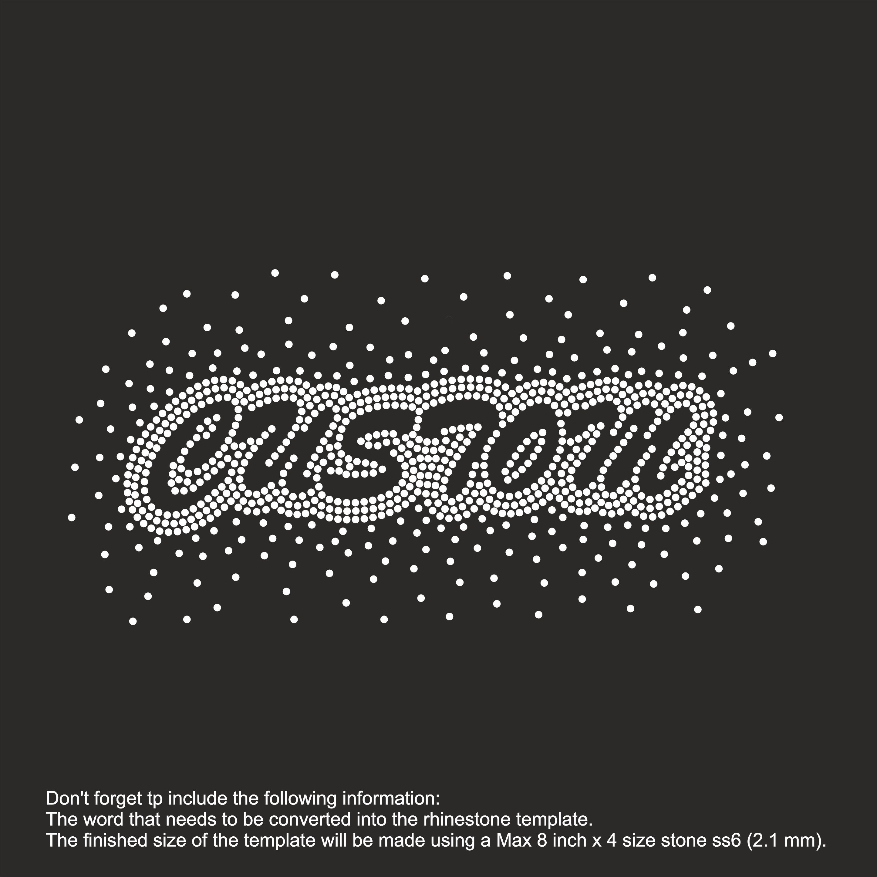 CUSTOM Rhinestone Templates Name or Word Svg Ss6 Rhinestone ...