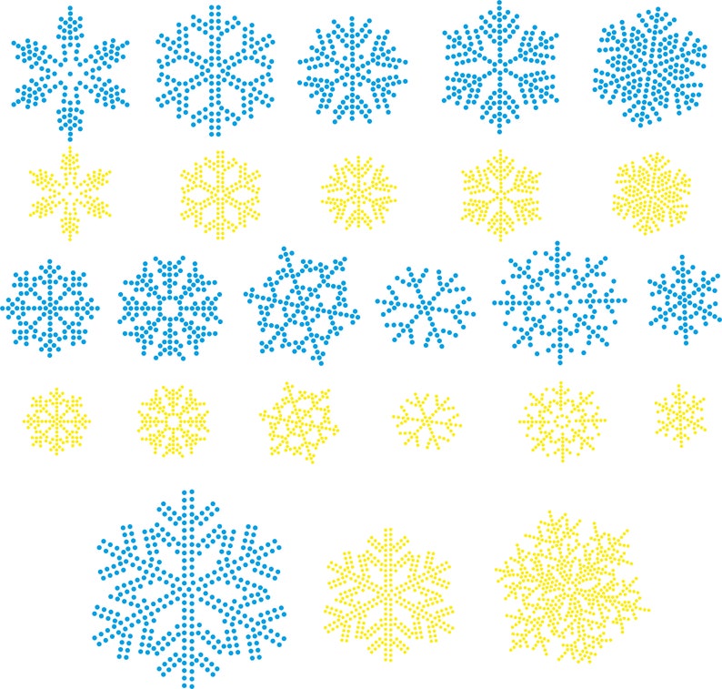 Rhinestone Templates 25pcs Snowflake Christmas Templates Bundle Ss6 ...