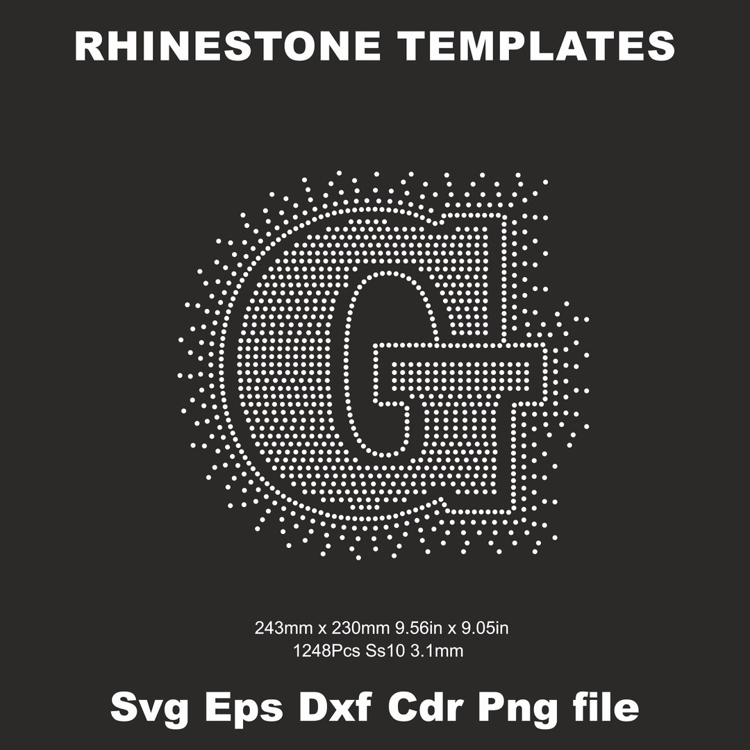 Rhinestone Letter G Template 9inch SS10 SVG Cut File ,alphabet G ...