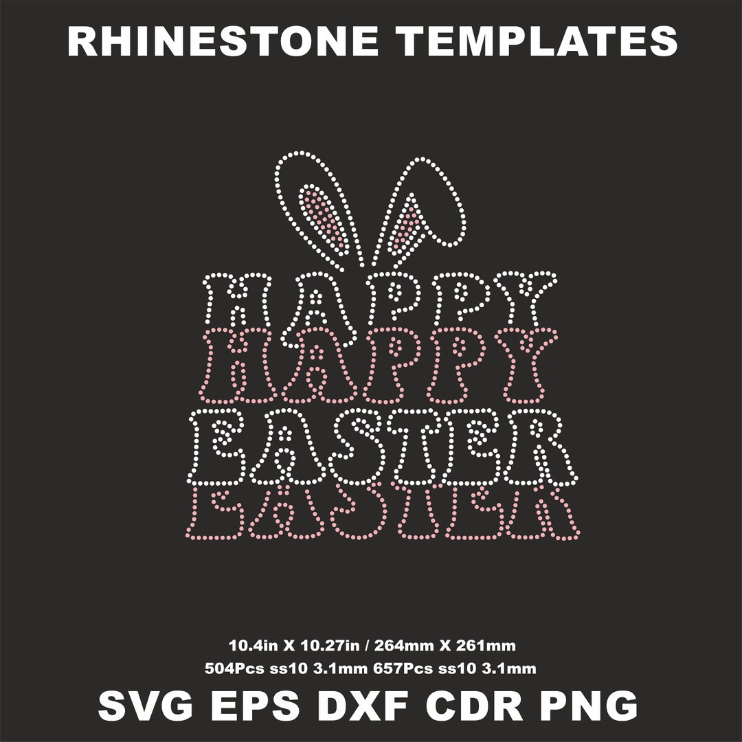 Rhinestone Happy Easter Egg Bunny Templates,rabbit Easter SS10 Design ...