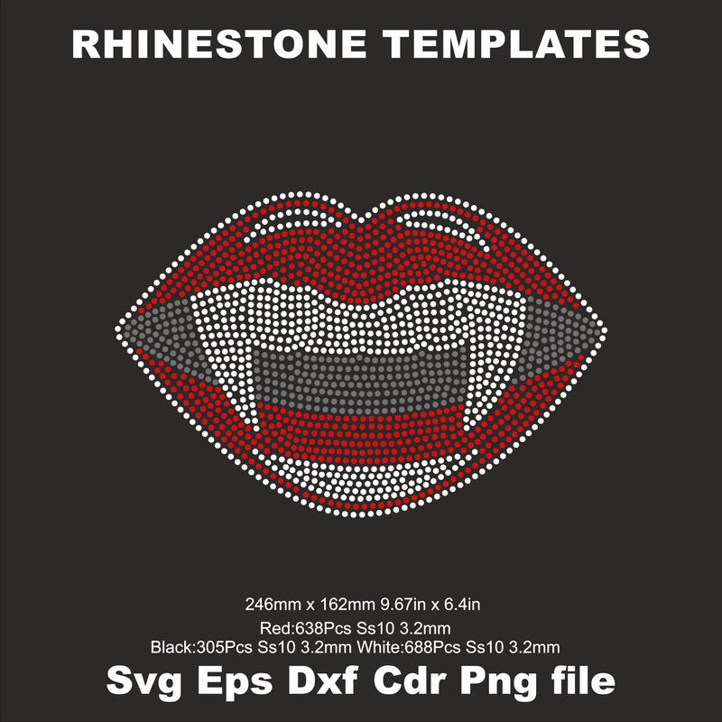 Rhinestone Lips - Etsy