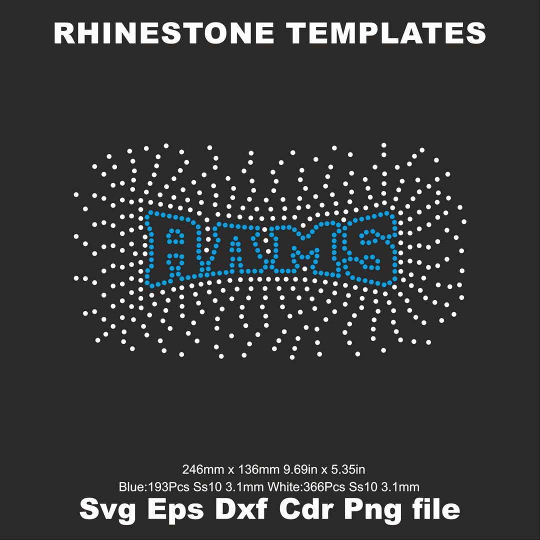 Rams Scattered Rhinestone Template,svg Rams Burst Football Ss10 ...
