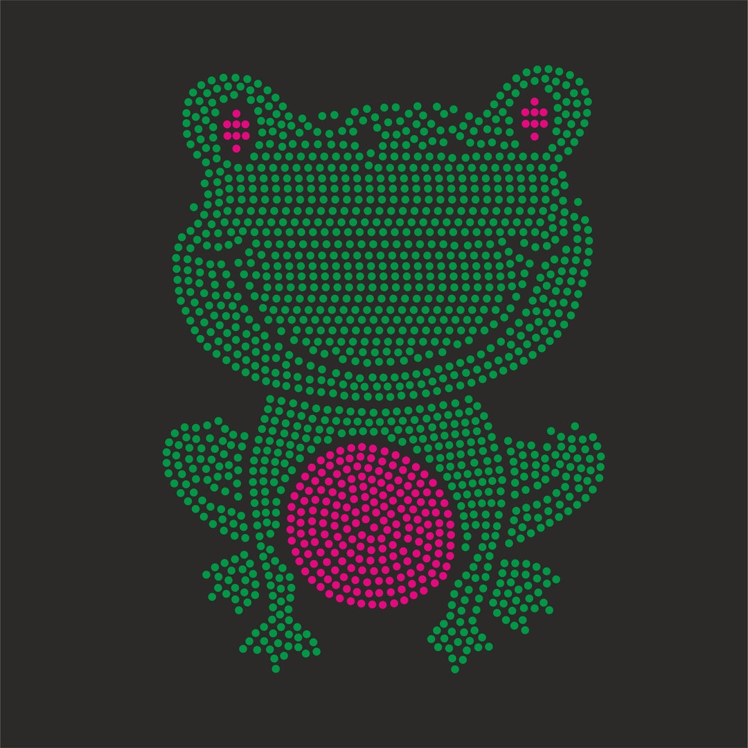 Frog Svg Rhinestone Template, Rhinestone Frog Shirt Kids Iron on Patch ...