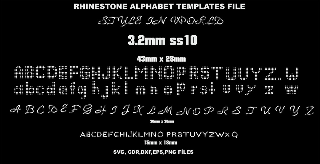 Rhinestone Alphabet Font Text Write Custom Design - Etsy