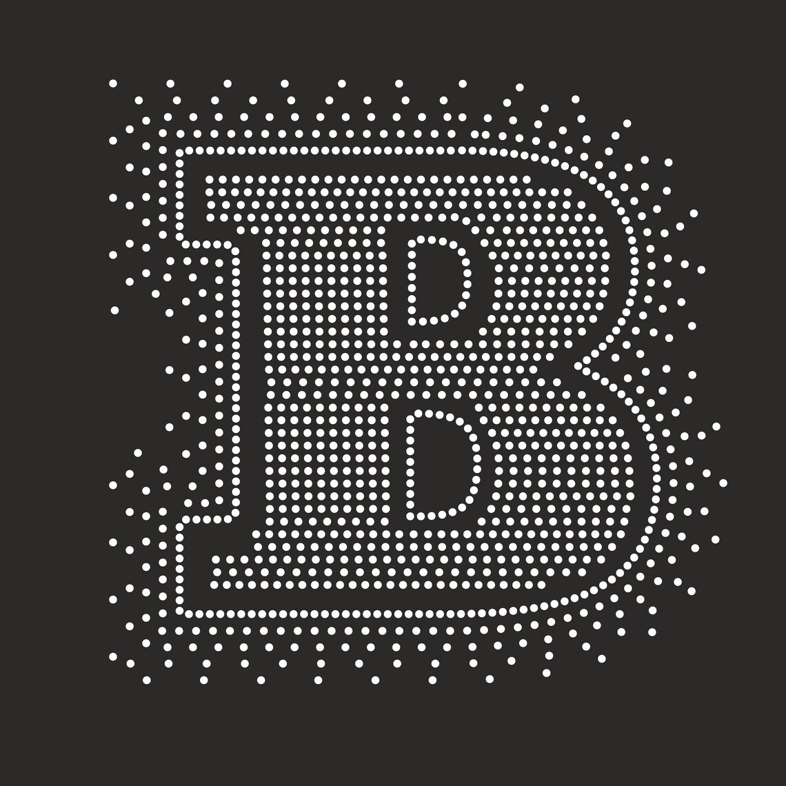 Rhinestone Letter B Template 9inch SS10 SVG Cut File ,alphabet B ...