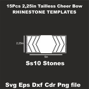 15 Tailless Cheer Bow 2.25 Inch Rhinestone Templates Svg,ss10 Headband ...