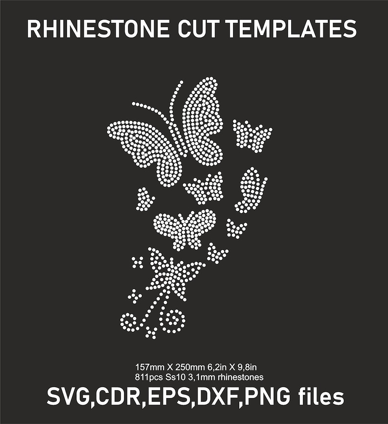 Rhinestone Svg Butterflies Ornament Butterfly Design DOWNLOAD - Etsy