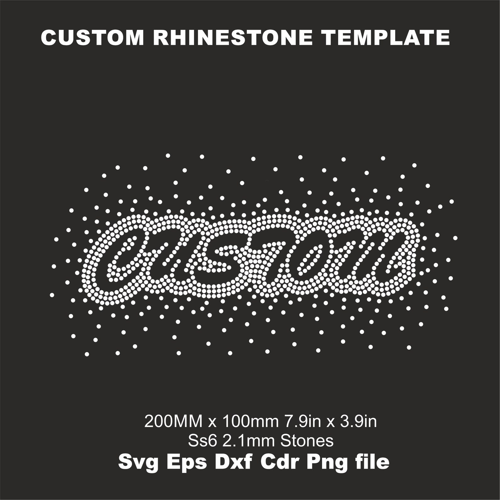 CUSTOM Rhinestone Templates Name or Word Svg Ss6 Rhinestone ...