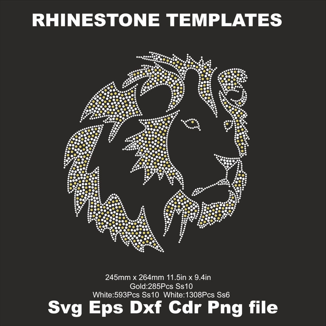 Rhinestone Lions Template, Tiger Rhinestone, King Rhinestone Ss6 SS10 ...