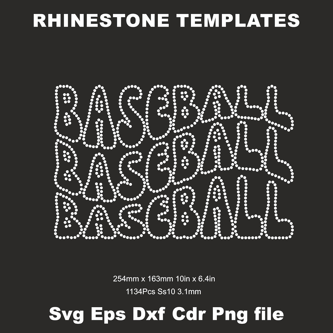 Baseball Rhinestone Template SVG Ss10,cheer Svg Template,cheerleader ...