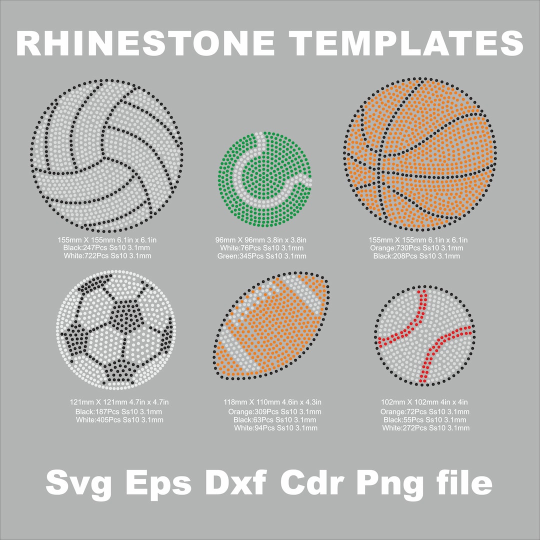 Rhinestone Balls Bundle Ss10 Template, Balls Sport Pack,fotball ...