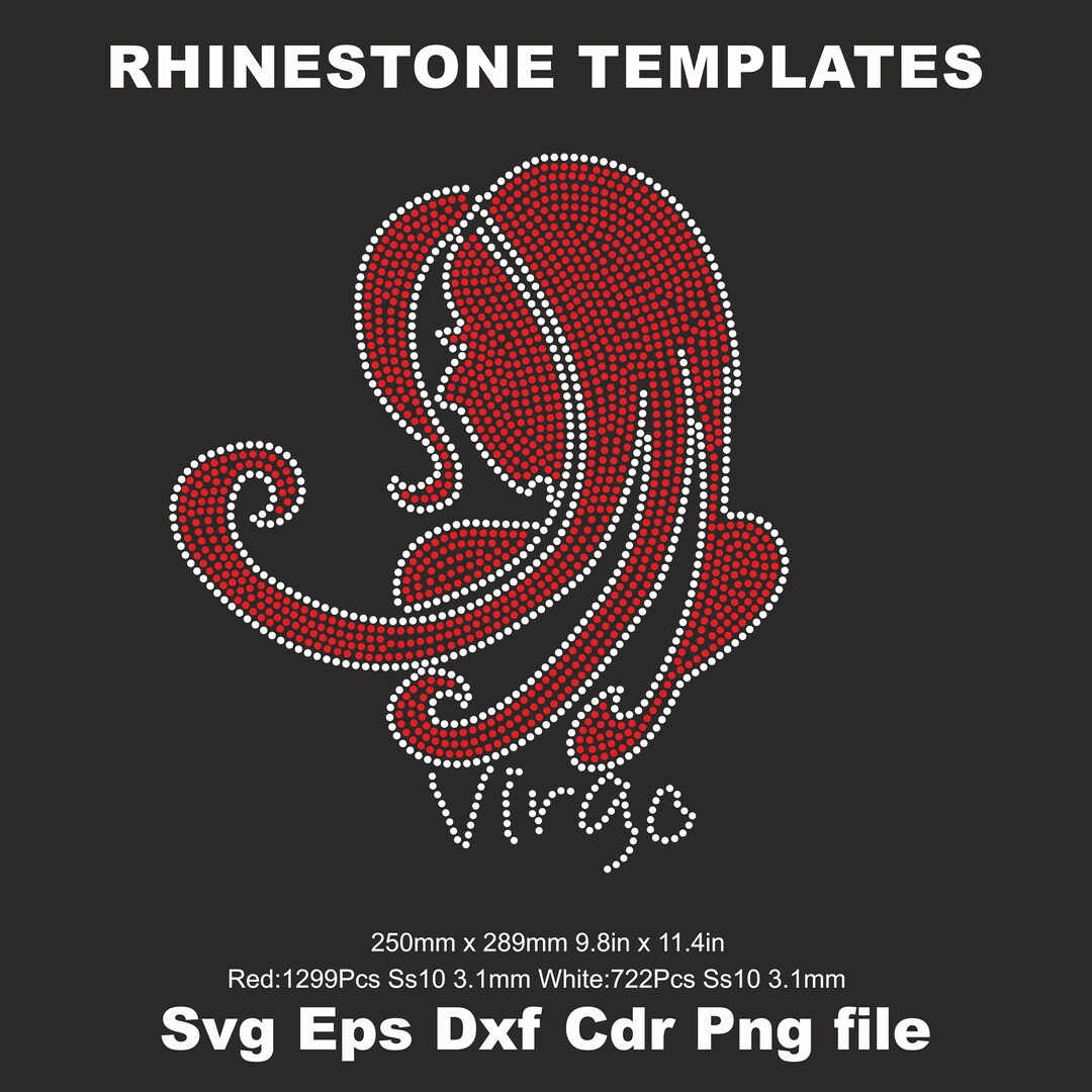 Virgo Horoscopes Rhinestone Template Zodiac Sign Ss10 Svg Design ...