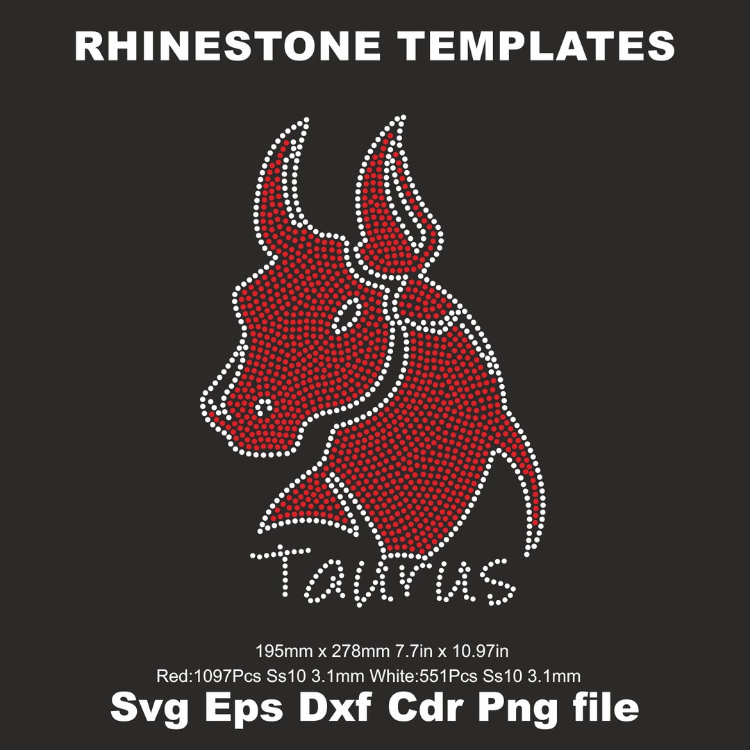 Rhinestone Horoscopes Taurus Template T Shirt Zodiac Sign Ss10 Svg ...