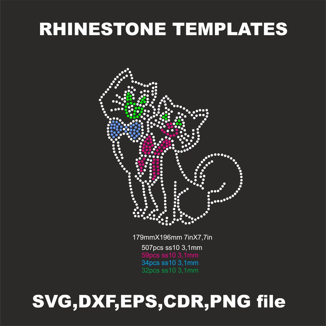 Cat Svg Rhinestone Template Ss10,cats Shirts Rhinestone Svg,cats Svg ...