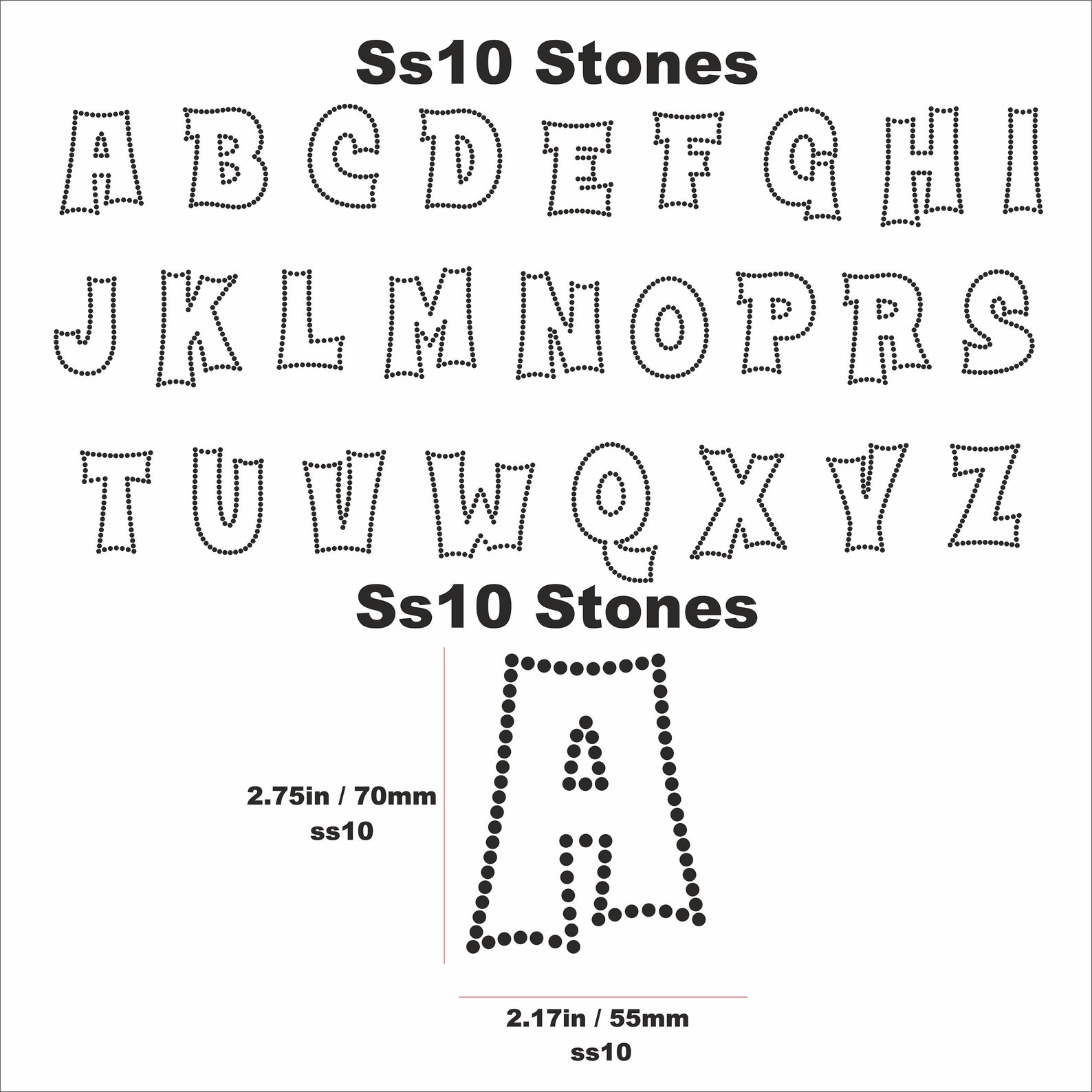 Rhinestone Alphabet Templates,letters Rhinestone Font,ss10 Rhinestone ...