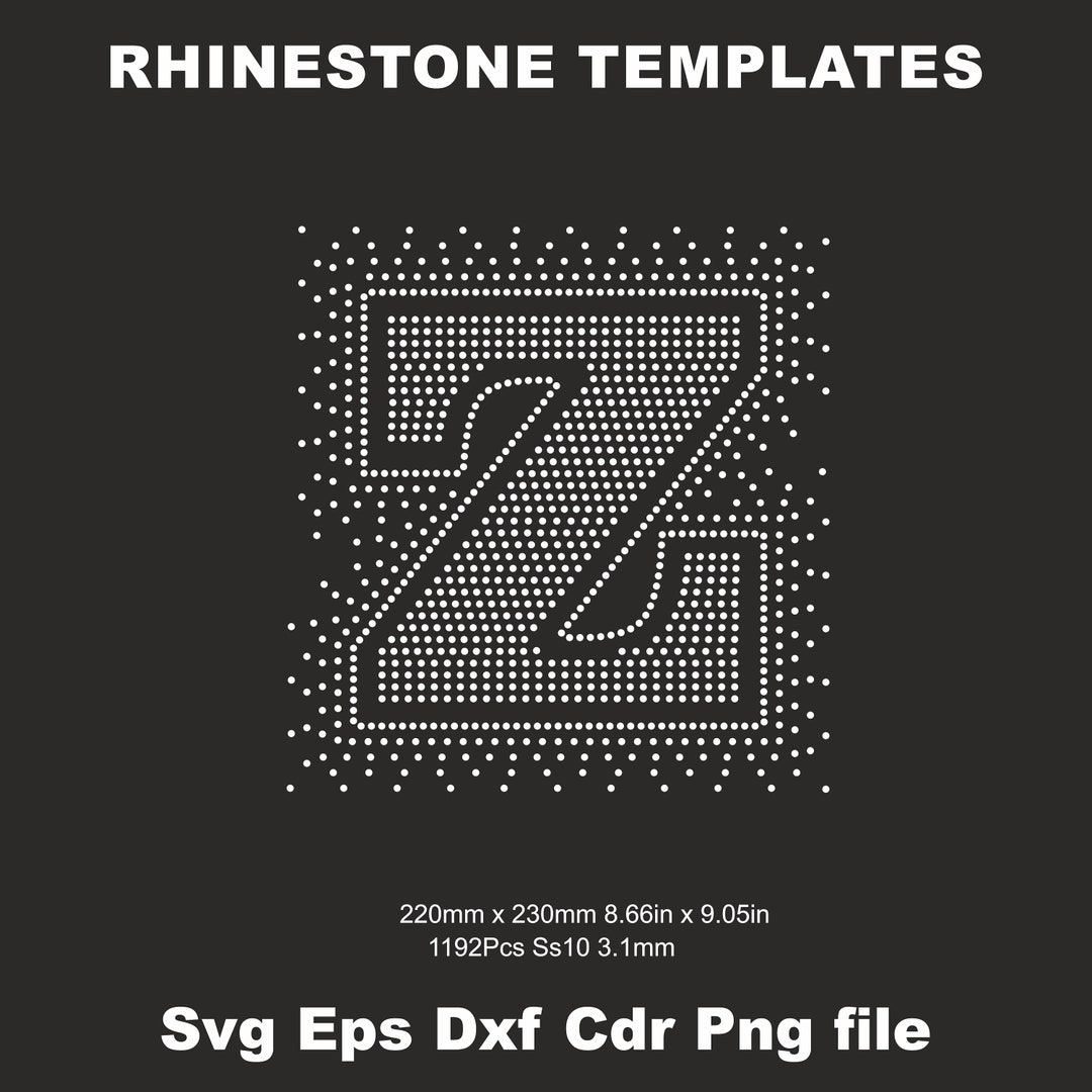Rhinestone Letter Z Template 9inch SS10 SVG Cut File ,alphabet Z ...