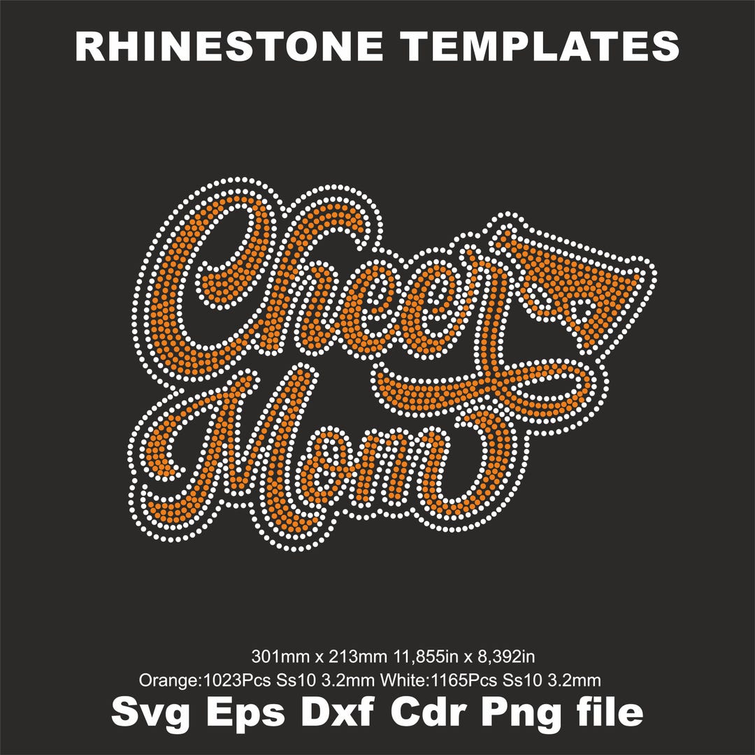 Cheer MOM Rhinestone Big Template Ss10 Svg,cheer Mom Woman Shirts Svg ...