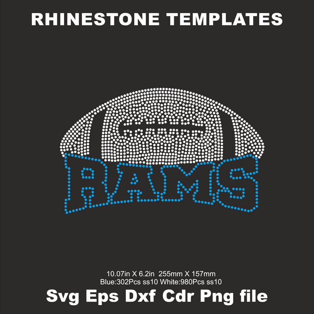 Rams Cheer Rhinestone Template,svg Rams Football Ss10 Rhinestone Rams ...